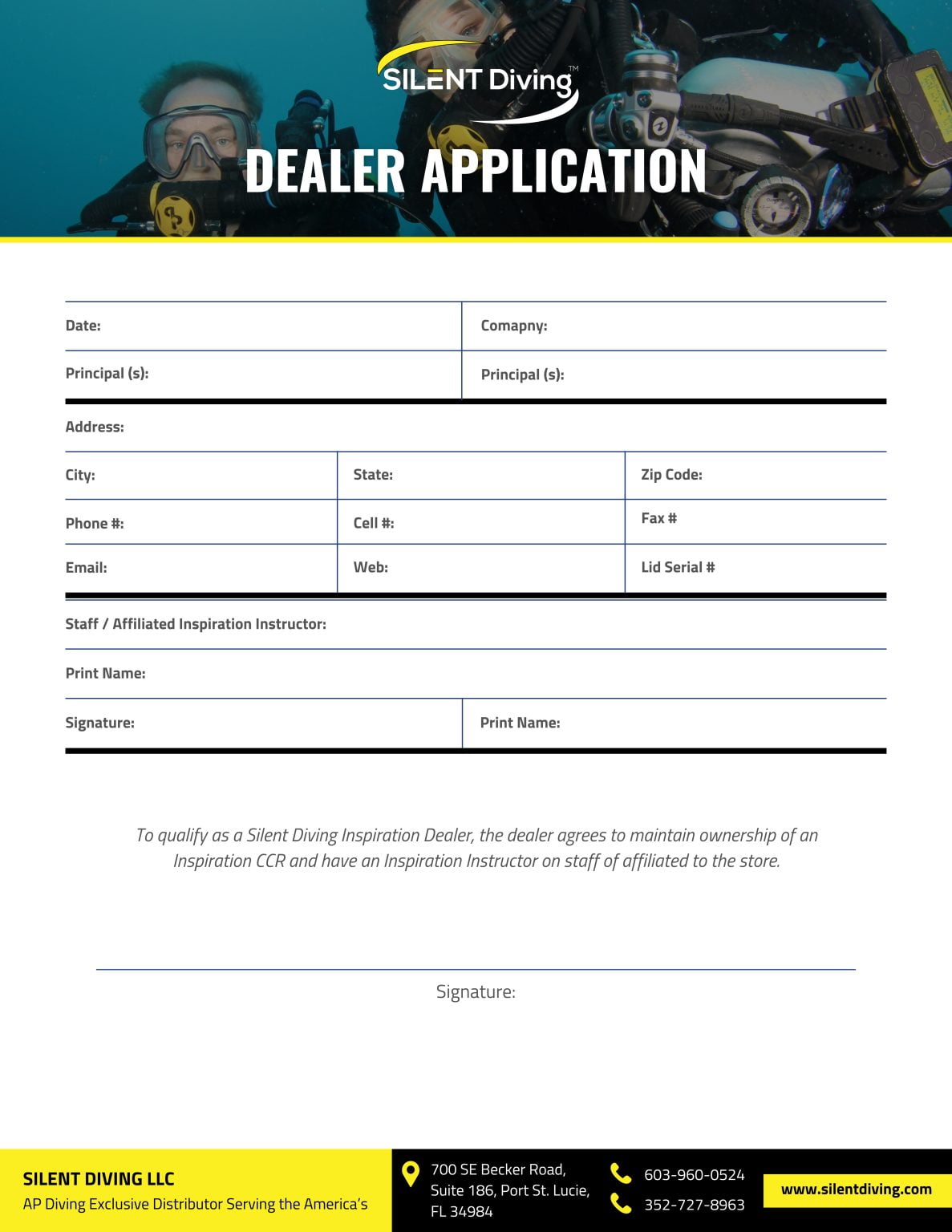 Forms Center | Silent Diving Service and Registration Hub